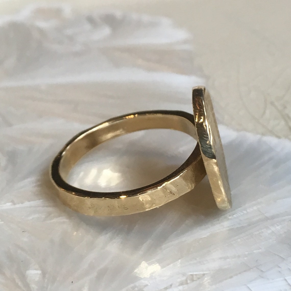Solid gold Coin ring My icon RG1493 | Etsy