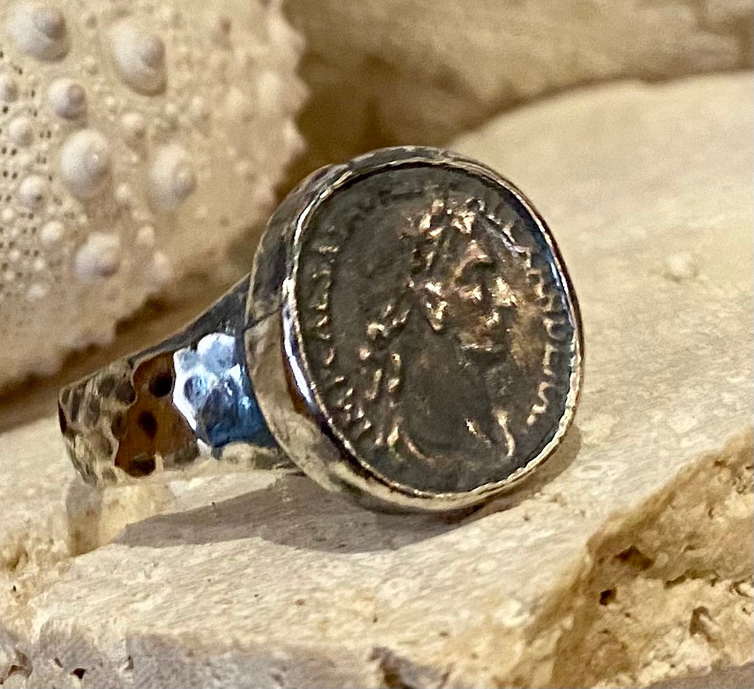 Roman Coin Ring, Sterling Silver Ring, Statement Ring, Coin Ring, Coin ...