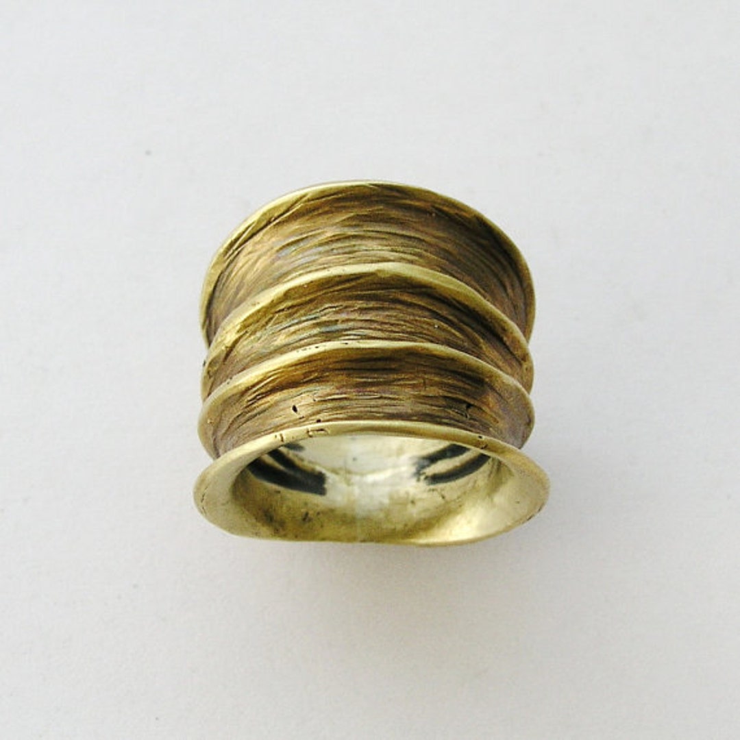 Brass Ring, Wide Brass Ring, Bold Brass Ring, Cocktail Ring, Statement ...