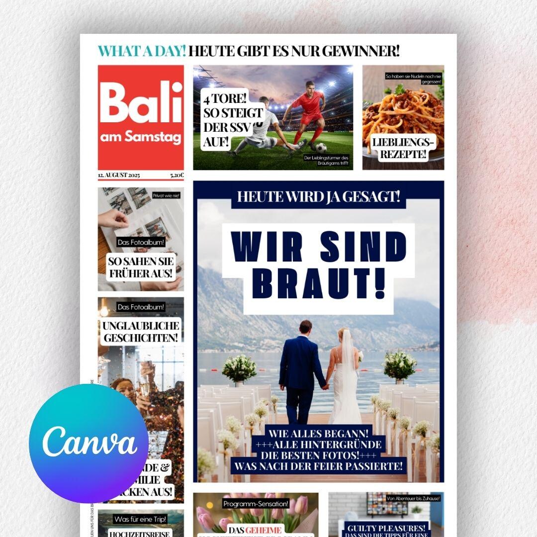 Newspaper - Front Page - Edit Template Immediately - Birthday Wedding ...