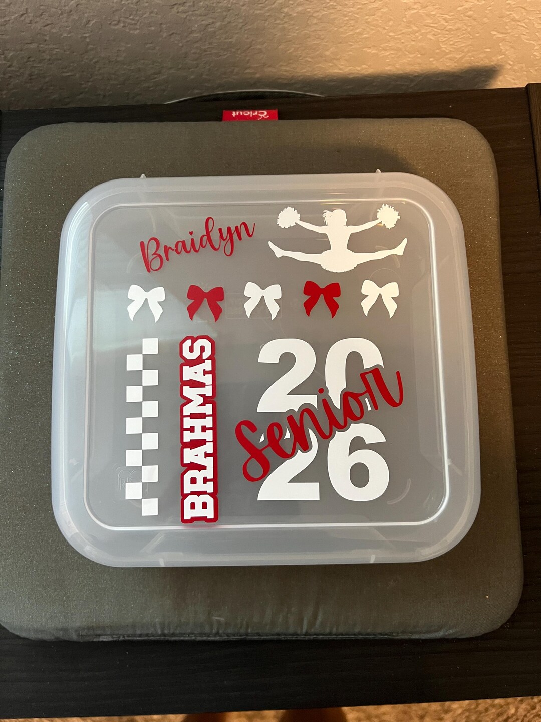 Customized Cheer Bow Boxes | Personalized Storage for Cheerleading Bows ...