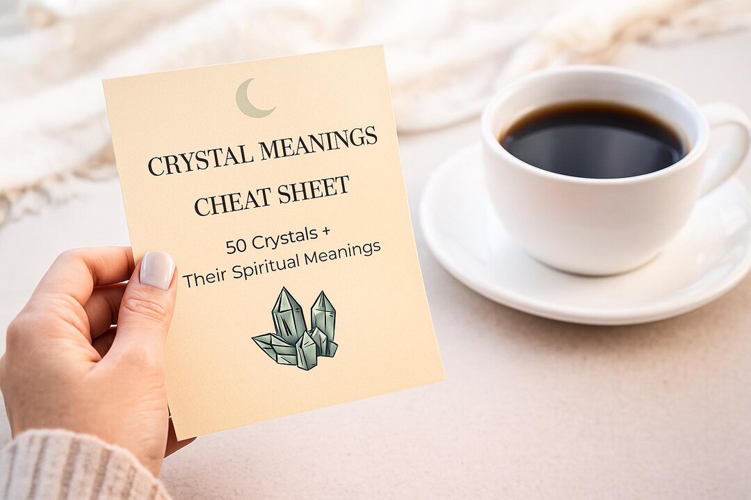 50 Crystal Meanings Cheat Sheet | Crystals Guide | Sage Green Printable ...