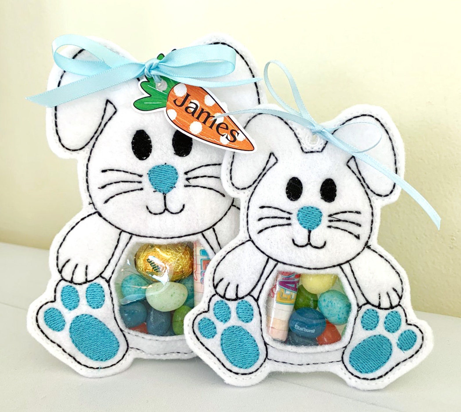 Easter Candy Treat Bag, Easter Basket Stuffer, Bunny Candy Holder ...