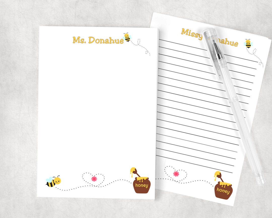 Personalized Notepad, Bumble Bees, Teachers Appreciation, Housewarming ...