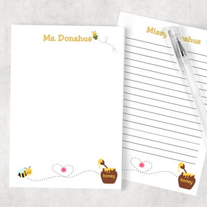 Personalized Notepad, Bumble Bees, Teachers Appreciation, Housewarming ...