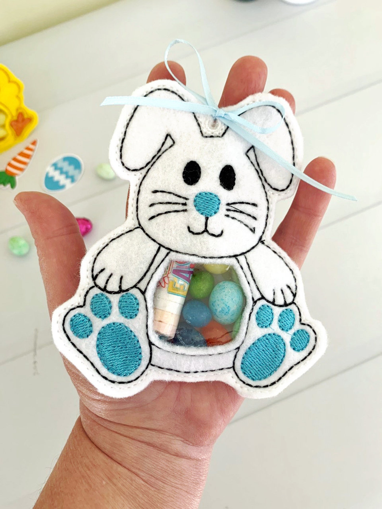 Easter Candy Treat Bag, Easter Basket Stuffer, Bunny Candy Holder ...