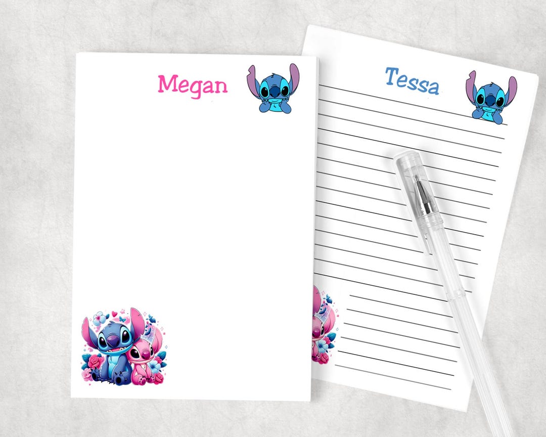 Personalized Custom STITCH Notepad, Kids Notepad, Personalized Kids ...