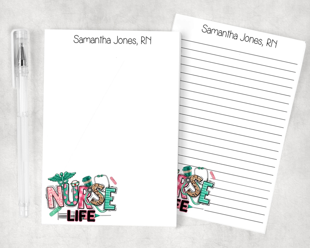 Personalized Nurse Notepad, NURSE LIFE Stationery, Personalized ...