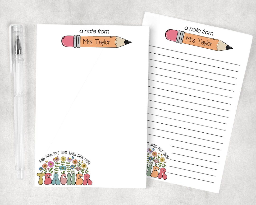 Teachers Notepad, Teachers Appreciation, Teacher Gift, Writing Pad, to ...