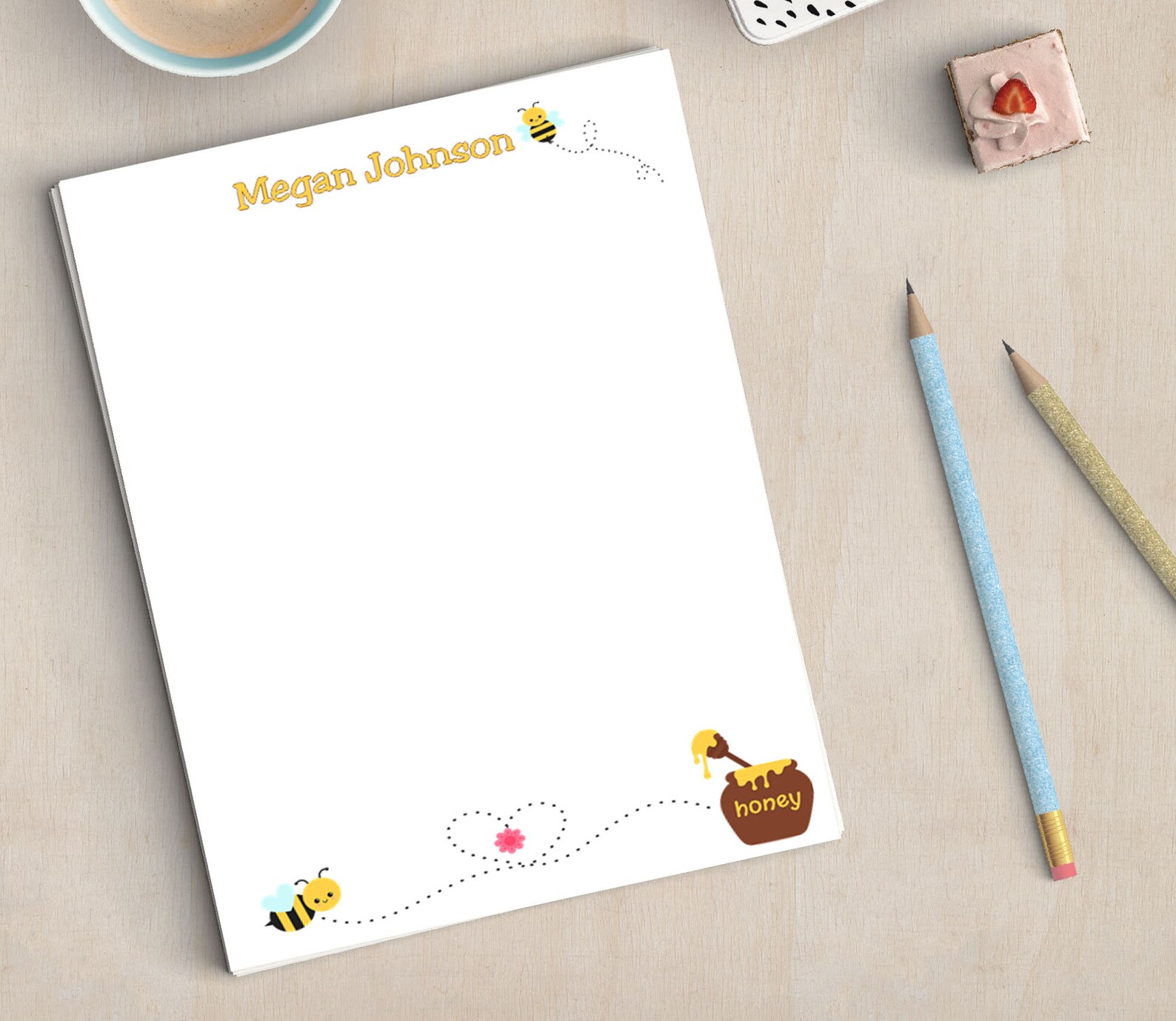 Personalized Notepad Bumble Bees Teachers Appreciation | Etsy