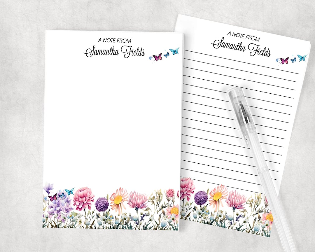 Personalized Floral Notepad | Floral Bottom Notepad | Foral Notepad ...
