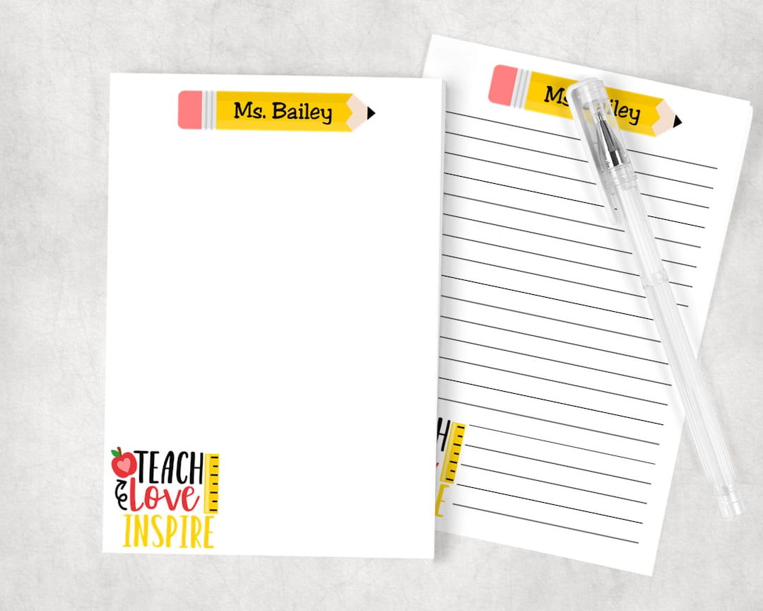 Personalized Teachers Notepad, Teachers Appreciation Notepad, Teacher ...