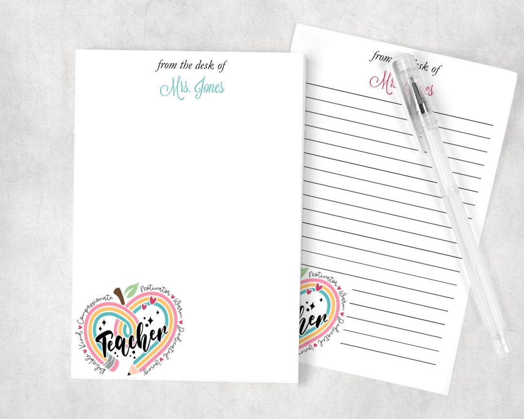Teachers Notepad, Teachers Appreciation, Teacher Gift, Writing Pad, to ...