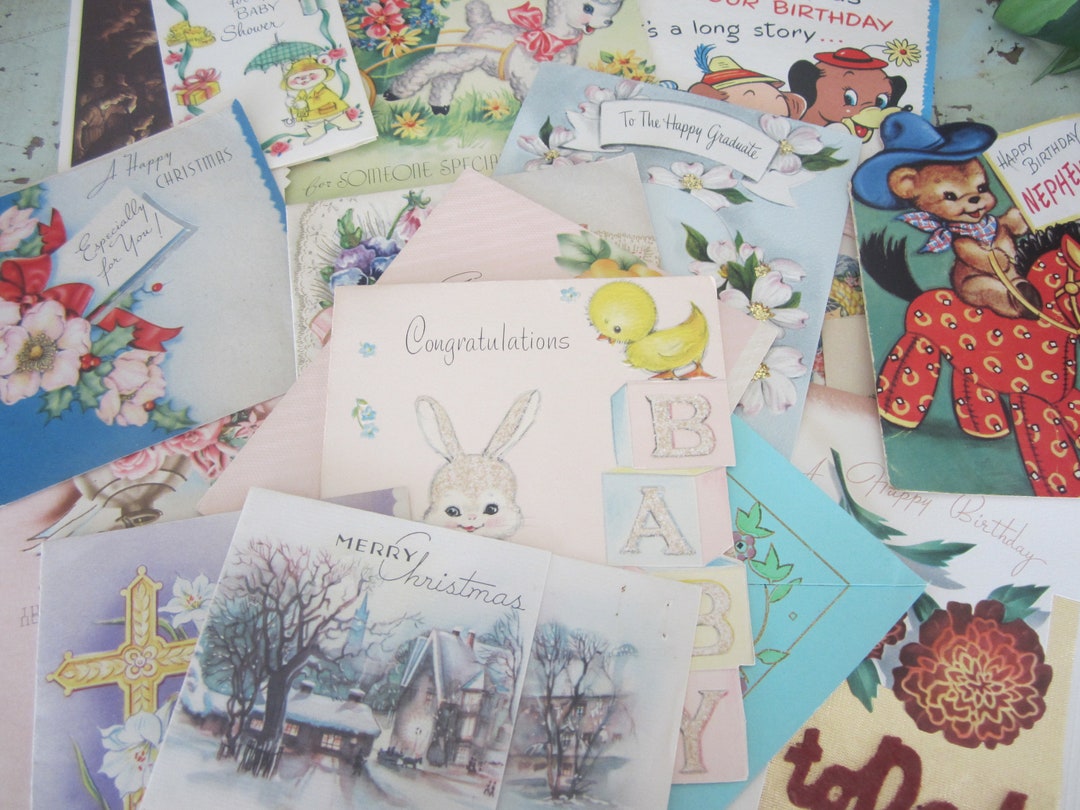 Vintage Greeting Cards From the 1930's Through 1960's - Etsy