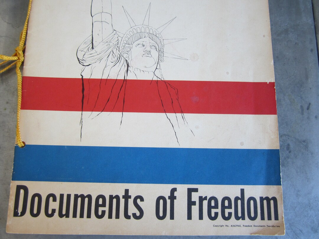 Vintage 1963 Book Documents of Freedom Parchment Pages - Etsy