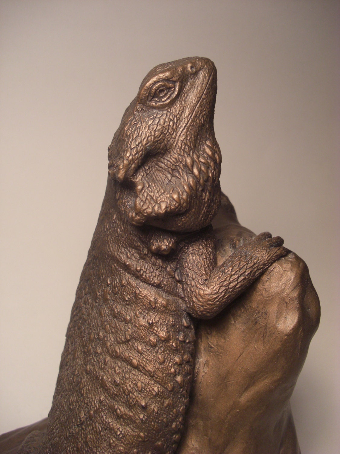 Bearded Dragon Sculpture on Rock Base Life Size Female | Etsy