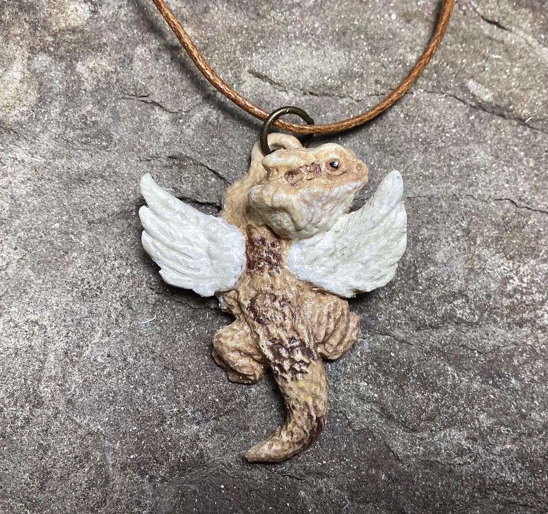 Bearded Dragon Angel Wings Pendant Normal Small Handmade New! - Etsy