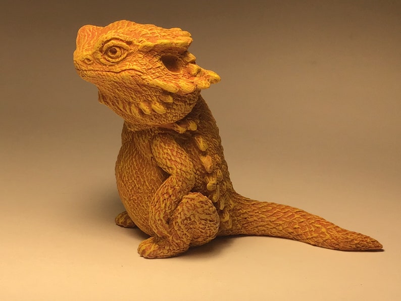 Bearded Dragon Sculpture Figurine Comic Character Cute - Etsy