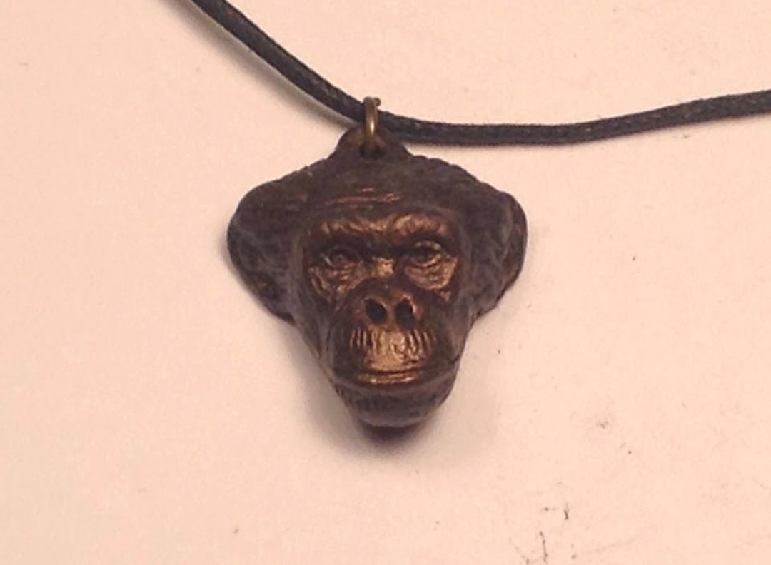 Stryker Chimpanzee Pendant Necklace Center for Great Apes Bronze Finish ...