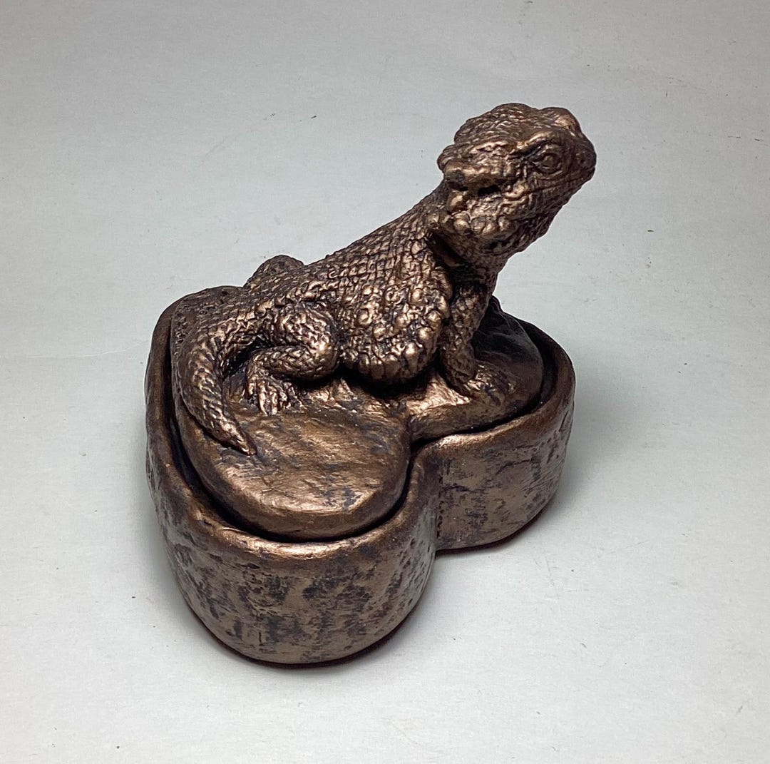 Bearded Dragon NEW Heart Box or Urn Bronze Valentine's Day - Etsy