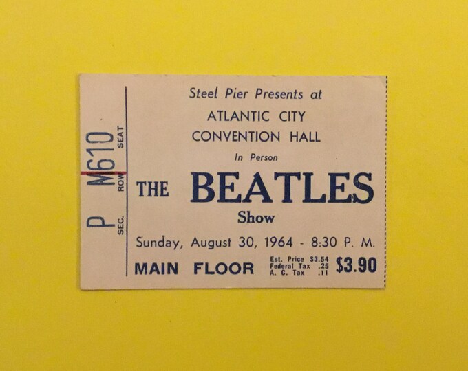 1964 Beatles Atlantic City Concert Ticket Stub - Etsy