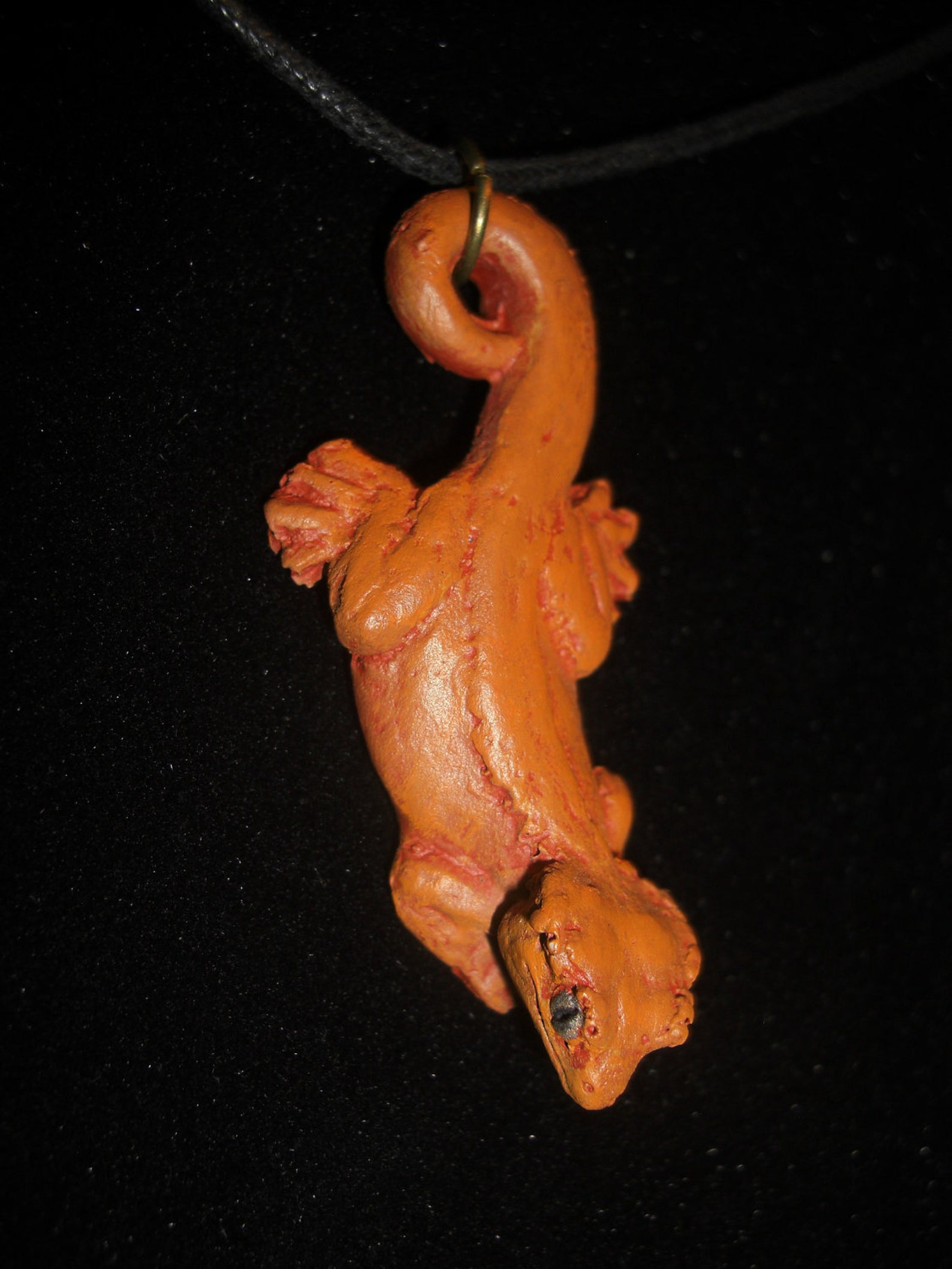 Crested Gecko Necklace/ Pendant Orange /yellow - Etsy