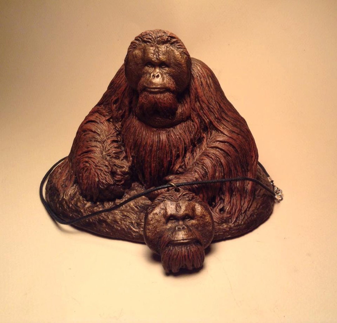 Pongo Orangutan Sculpture With Pongo Pendant Combo - Etsy
