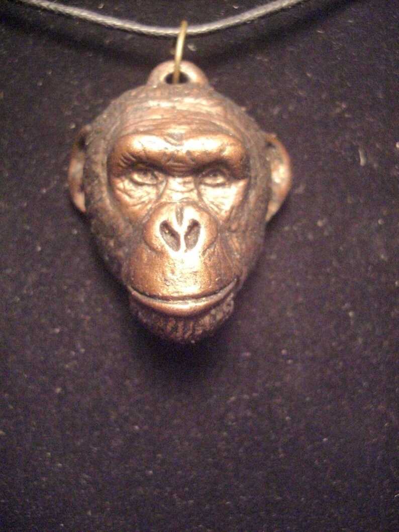 Chimpanzee Grub Pendant Necklace Bronze Finish - Etsy