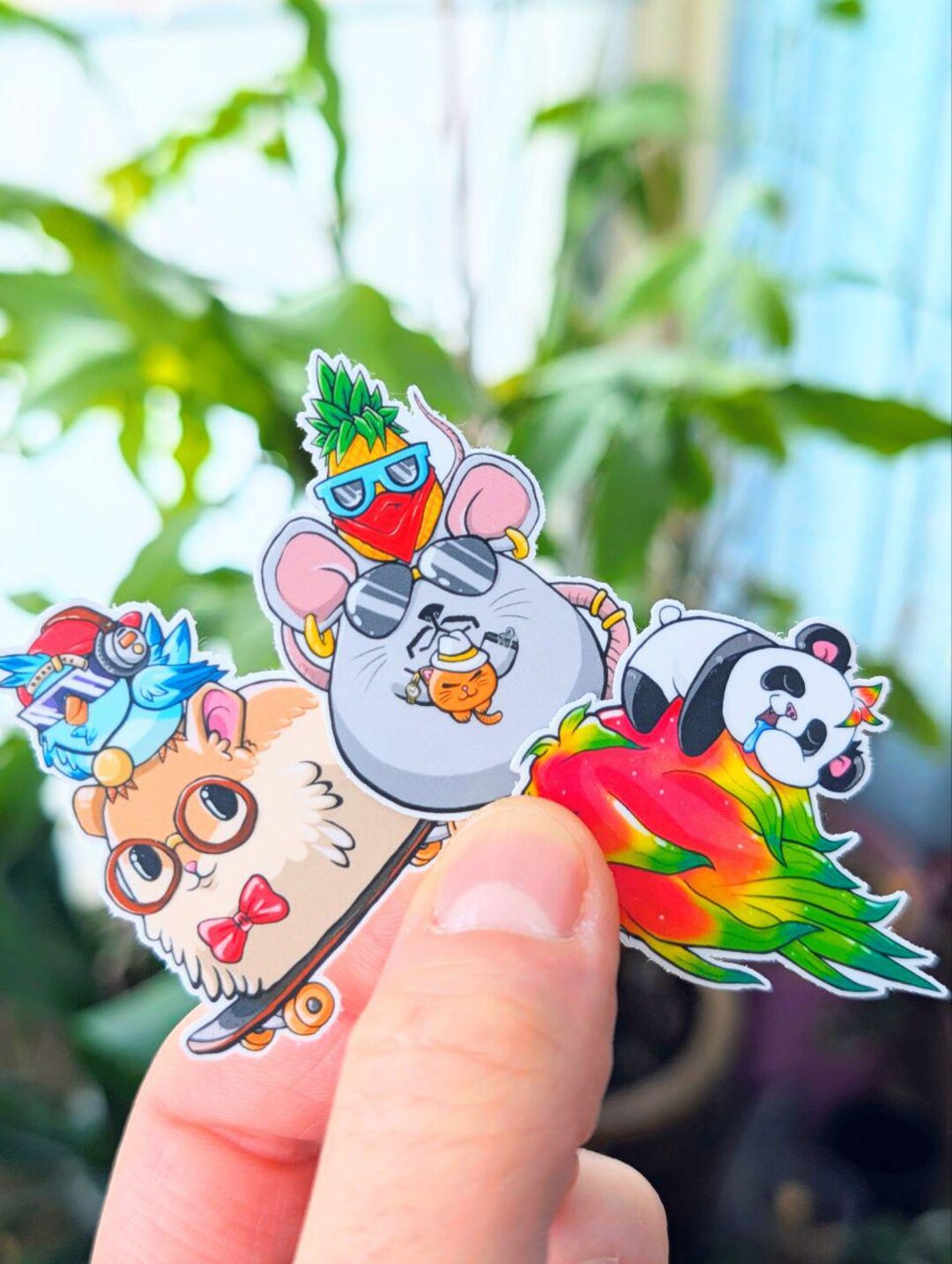 3-pack Funny Cute Meme Animal Food Stickers / Waterproof Vinyl Laptop ...