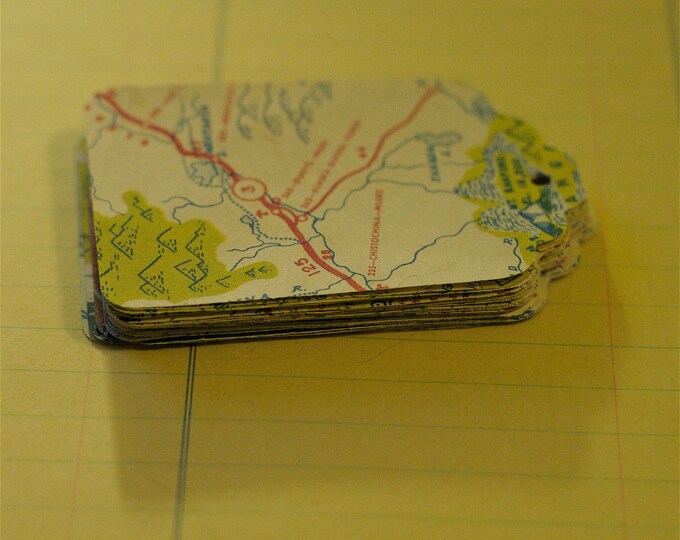 25 Vintage Map Gift Tags - Etsy