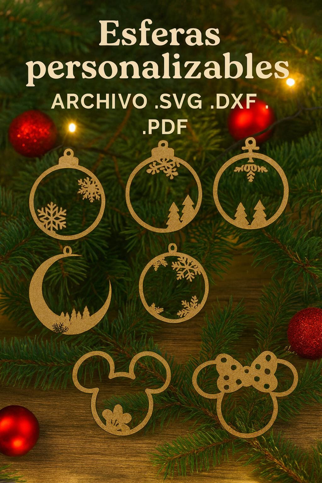 Archivo digital Esferas navideñas personalizables | 10 modelos base ...