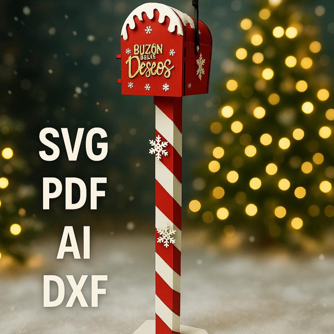 Christmas Mailbox Laser Cut File – 1m & 50cm – Santa Mailbox – Holiday ...