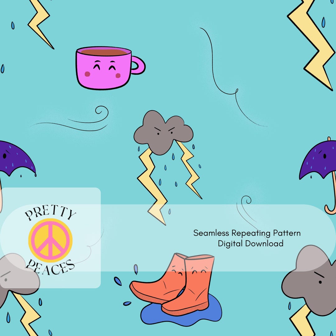 Storm Cloud Digital Seamless Pattern Available for Instant Download - Etsy