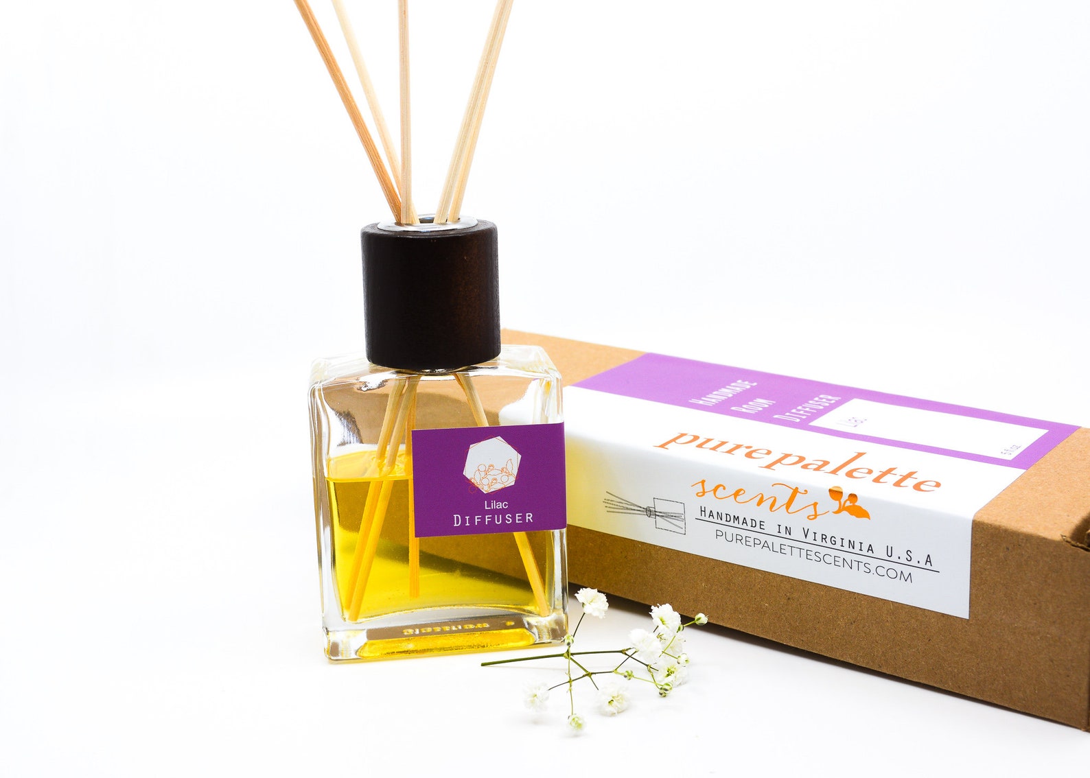 Lilac Floral Fragrance Room Diffuser Oil Square Vase Natural - Etsy