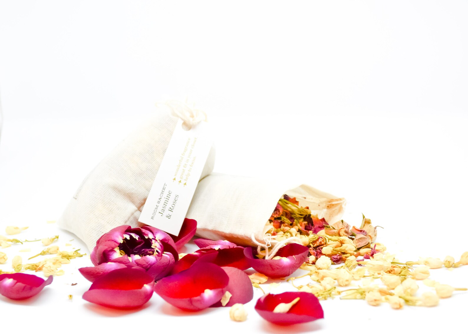 10 Jasmine and Roses Sachet With Rose Petals and Asian - Etsy