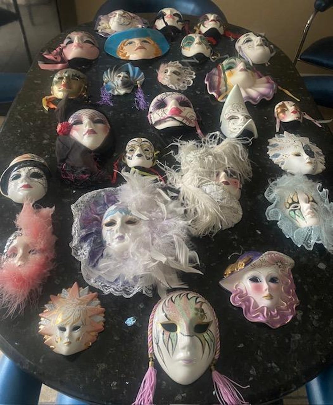 Vintage 25 Mardi Gras Porcelain Faces Masks Wall Art - Etsy