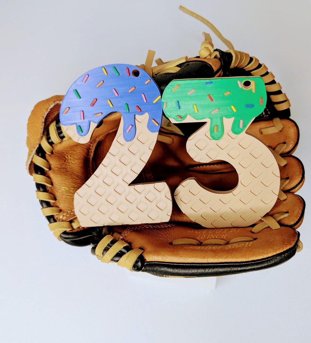 Ice Cream Drip Baseball Bag Tags TWO NUMBERS Drip Tag Baseball Drip ...