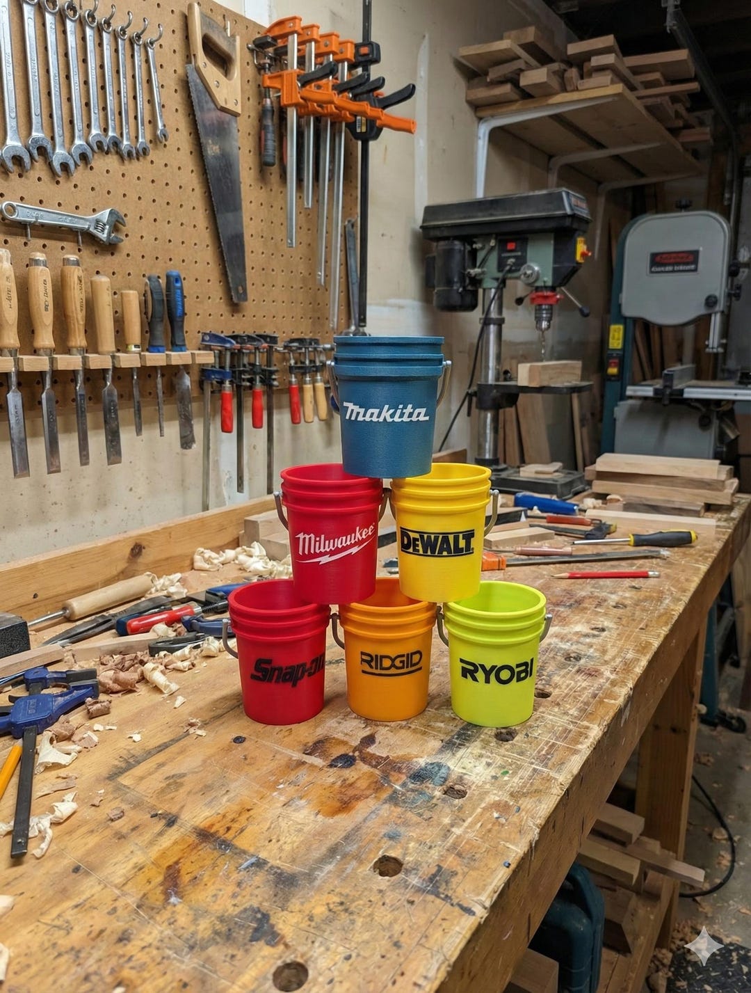 Mini Tool Bucket Desk Organizer | Workshop Pen Holder | Father's Day ...