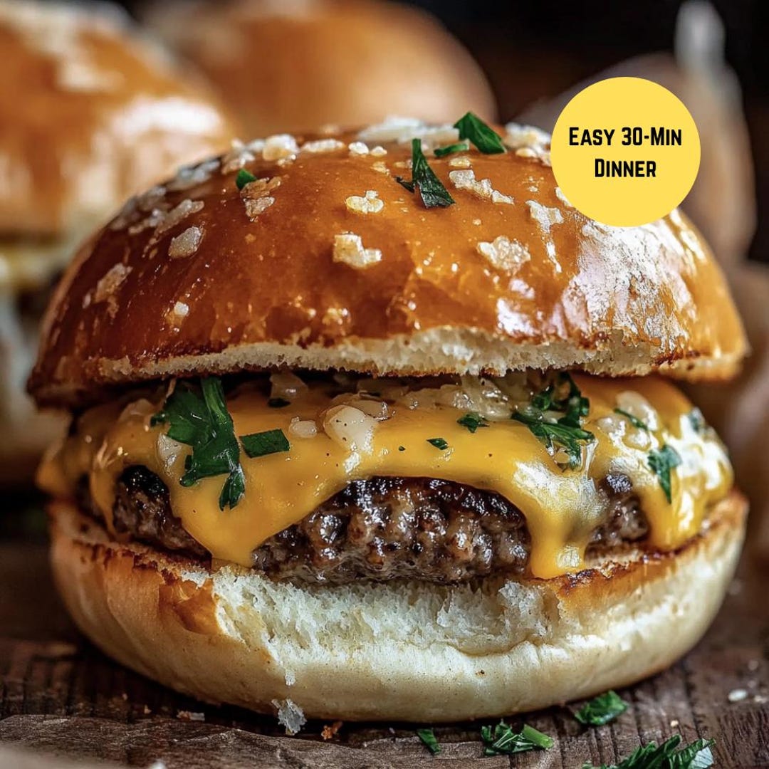 Garlic Parmesan Cheeseburger Recipe, Easy 30-min Dinner, Recipe Book ...