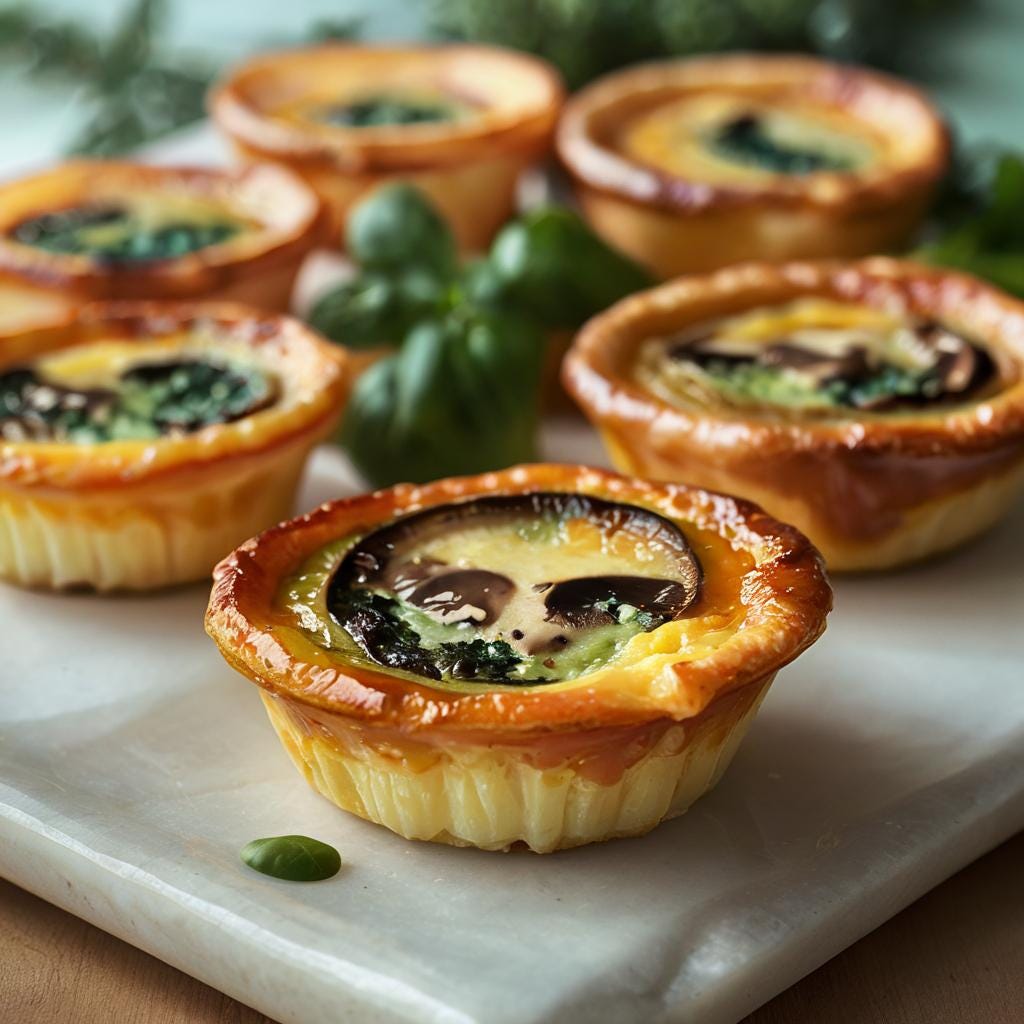 Best Recipe for Mini Mushroom and Spinach Quiche, Easy Recipe ...