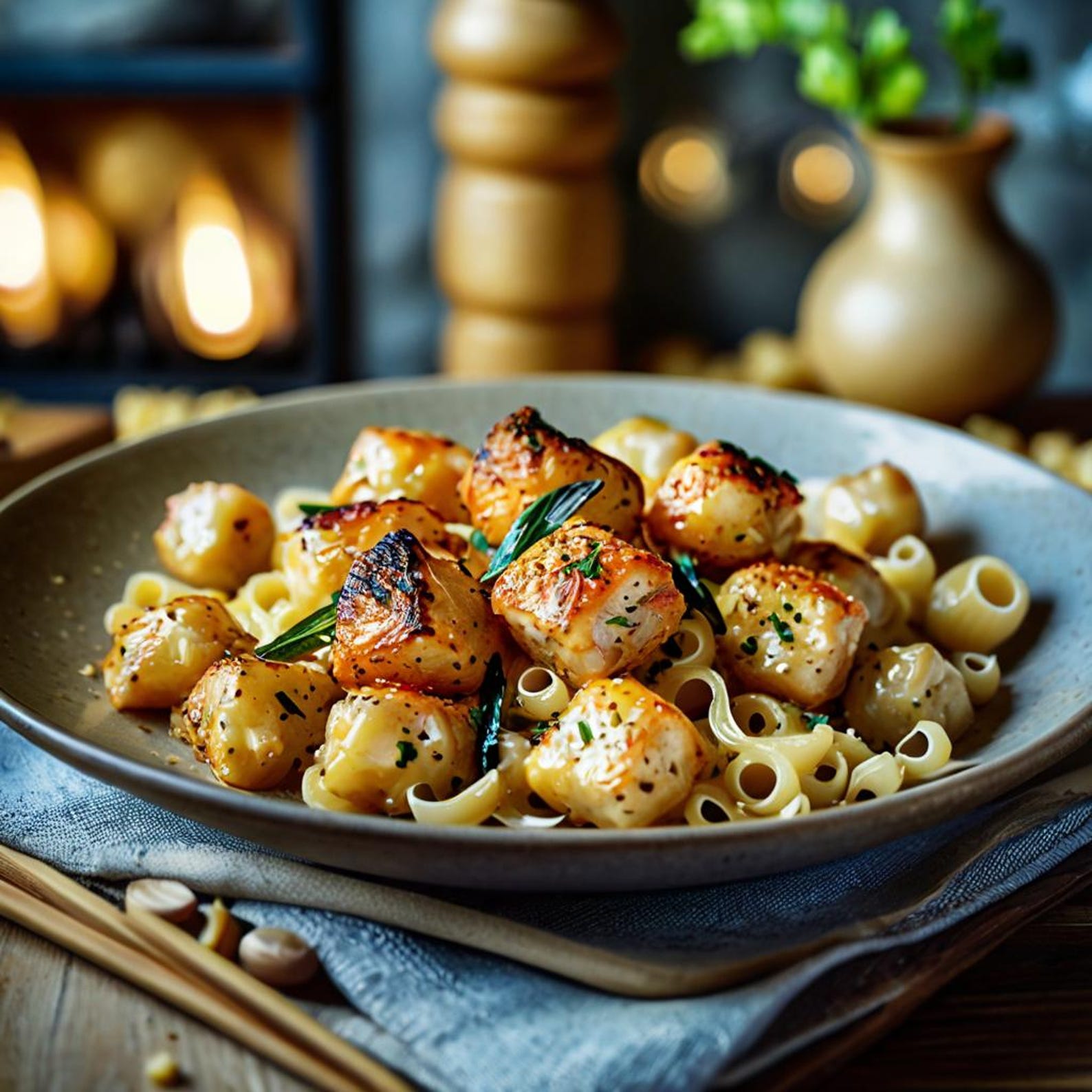 Best Recipe for Creamy Parmesan Pasta With Garlic Butter Chicken, Easy ...