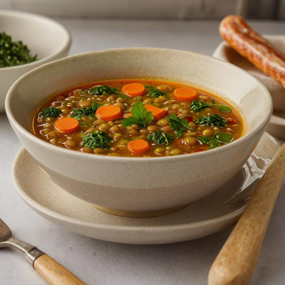 Best Recipe for Vegan Lentil & Spinach Soup, Easy Recipe, Printable ...