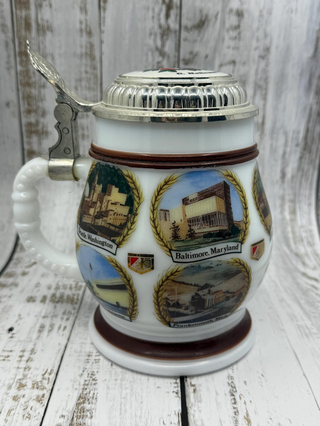 Vintage G. Heileman Brewing Beer Stein: BMF West Germany Lidded Glass ...