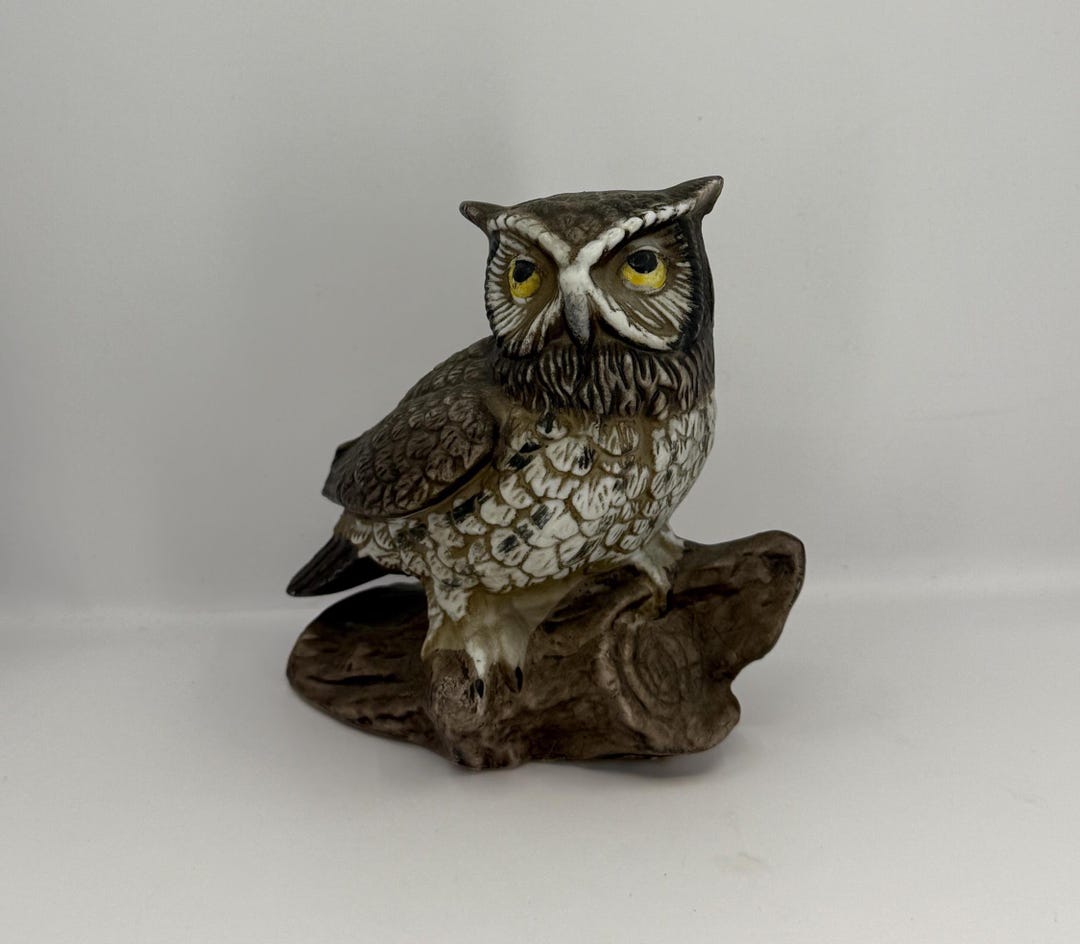 Vintage Homco Barn Owl Figurine: 1980s Ceramic Woodland Decor - Etsy
