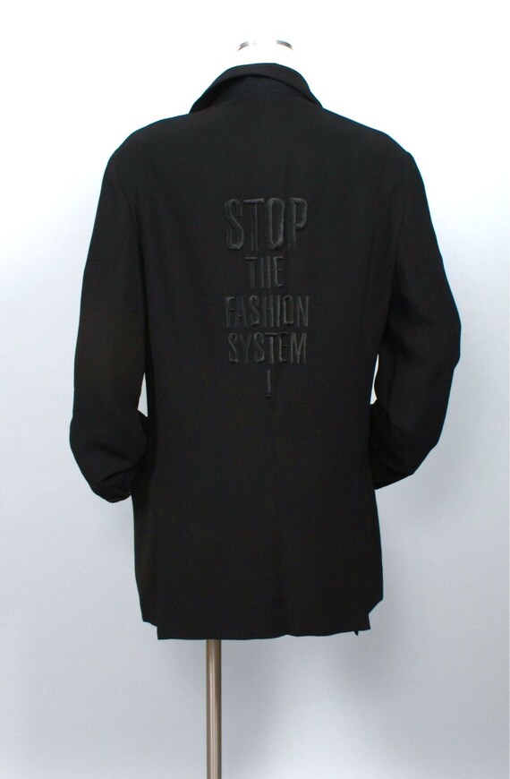 Vintage Moschino Couture Stop Shop Sign Red Black Seq… - Gem