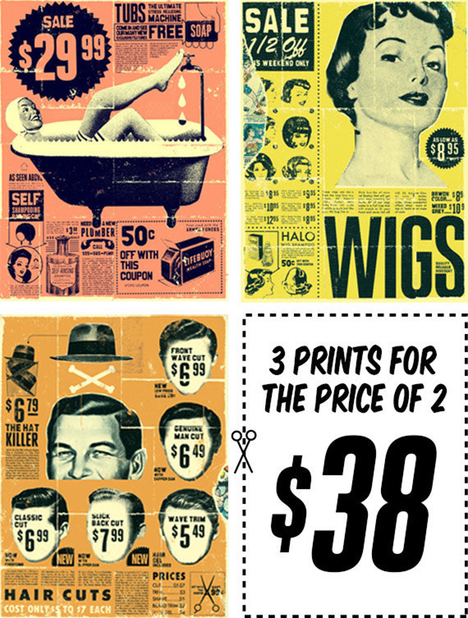 Retro Ad Prints Series - Etsy
