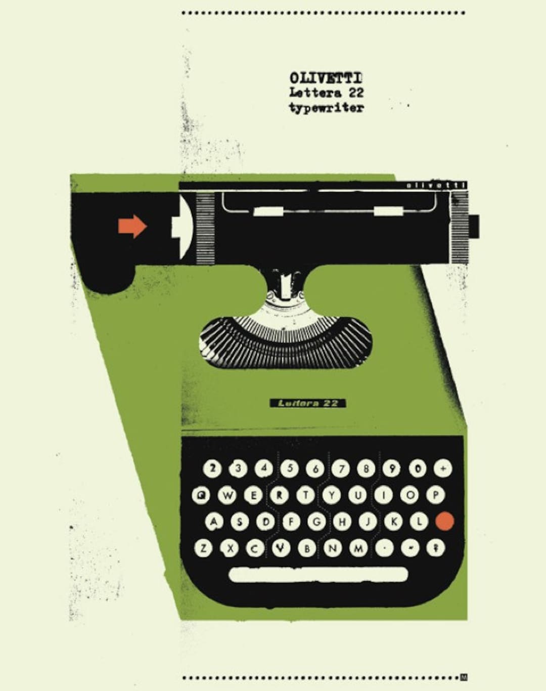 1950's Olivetti Typewriter Poster 12" X 16" - Etsy
