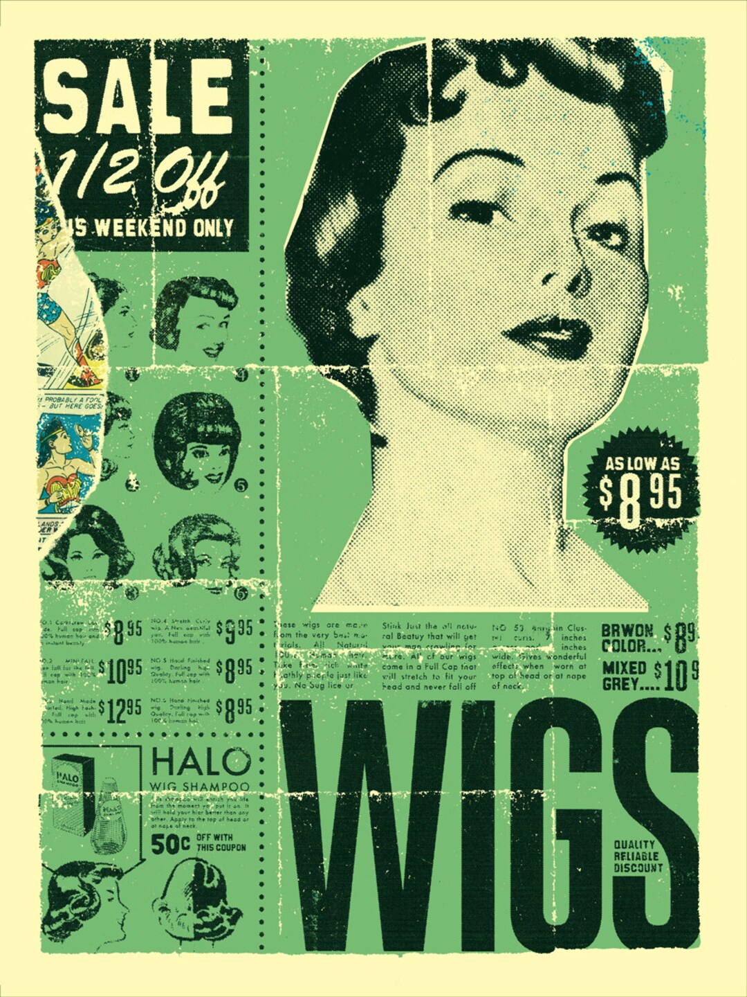 Vintage Women's Wig Print 12 X16 Matte - Etsy