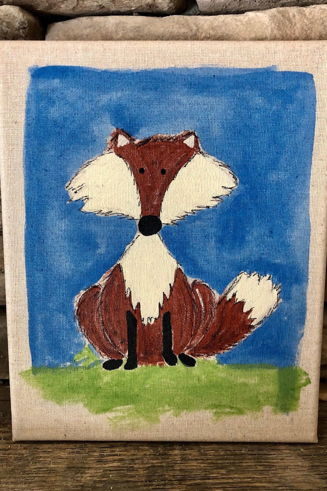 Folk Art Fox Painting - Etsy