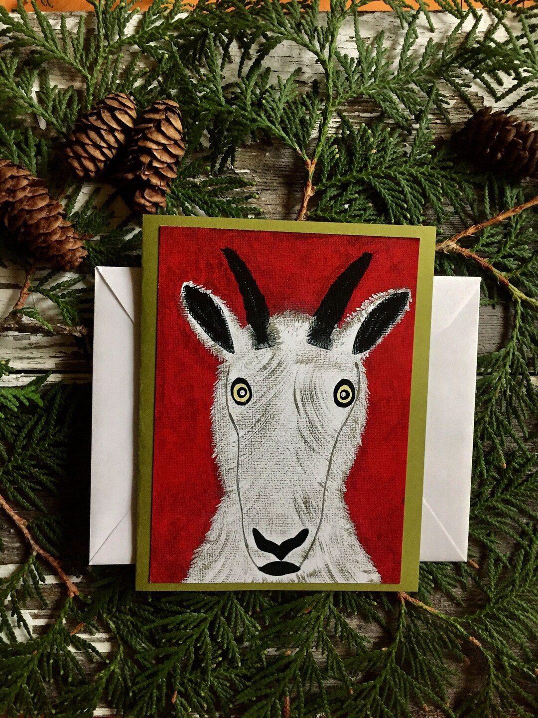 Humourous MUGSHOT Folkart Greeting Card Mt. Goat - Etsy
